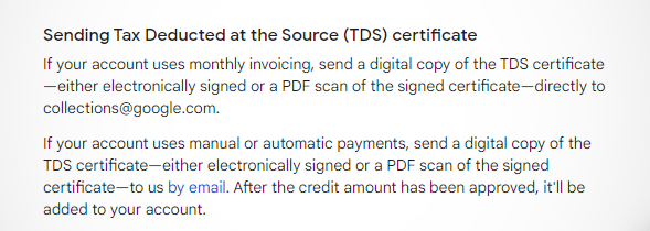 How to claim Google Ads TDS refund in India